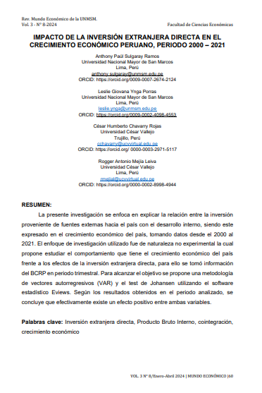 IMPACTO DE LA INVERSIÓN EXTRANJERA DIRECTA EN EL CRECIMIENTO ECONÓMICO ...